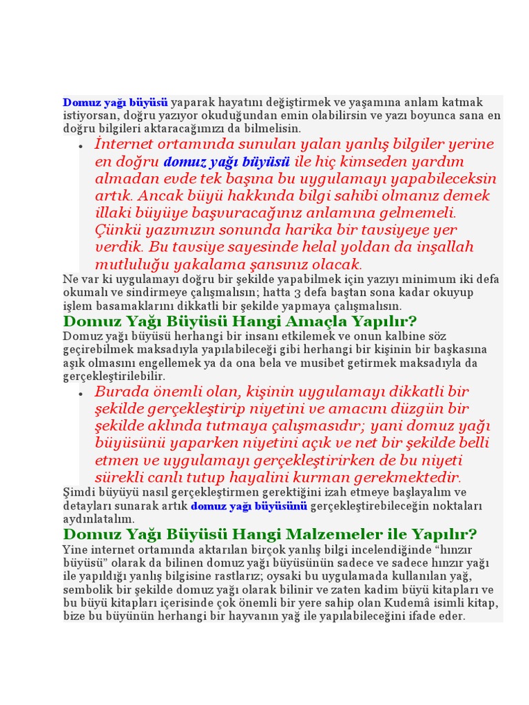 Domuz Yağı Büyüsü | PDF