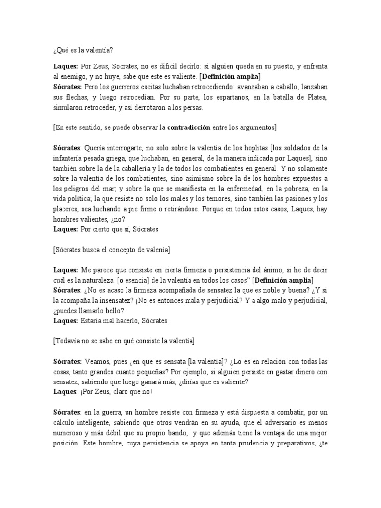 Definición de valentía según Sócrates | PDF | Sócrates