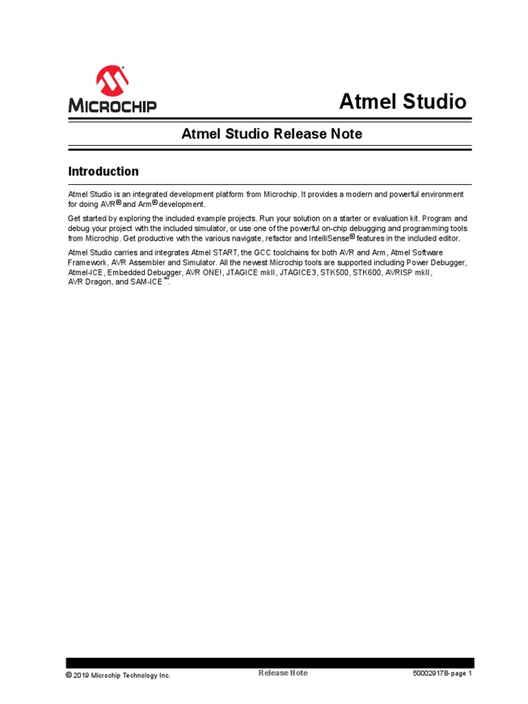 Atmel Studio Release Note DS50002917B | Download Free PDF | Computer ...