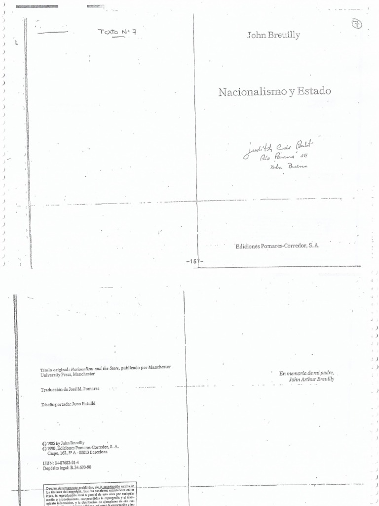 Breuilly - Nacionalismo de Unificación en La Europa Del Siglo XIX | PDF