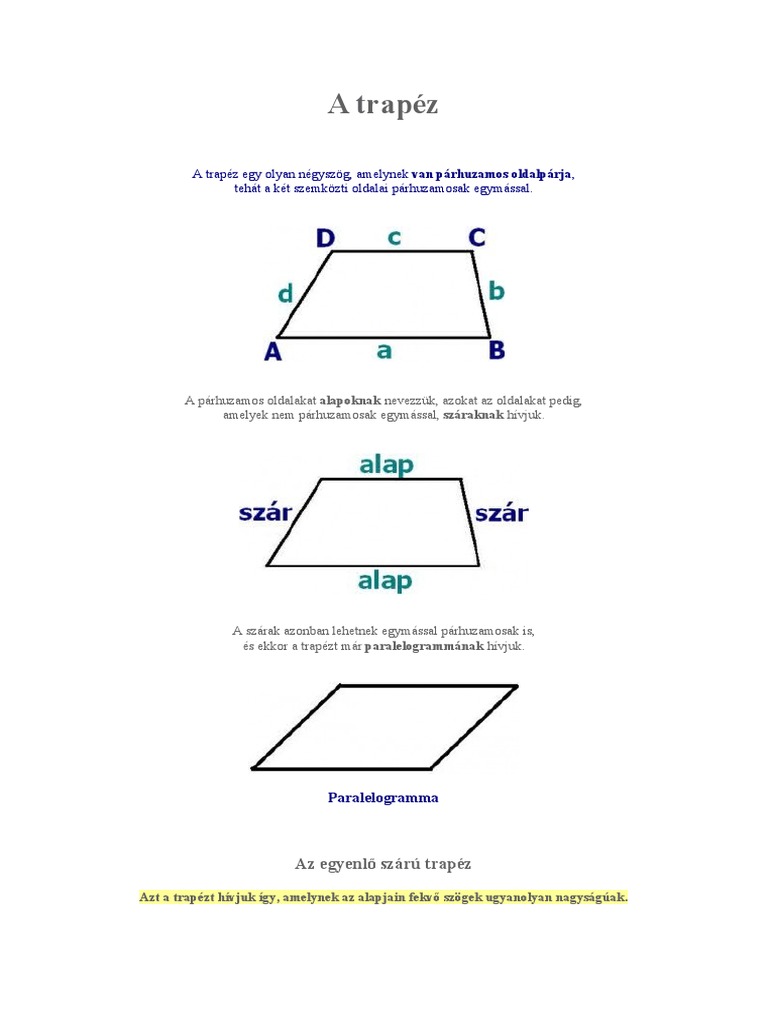 A Trapéz | PDF