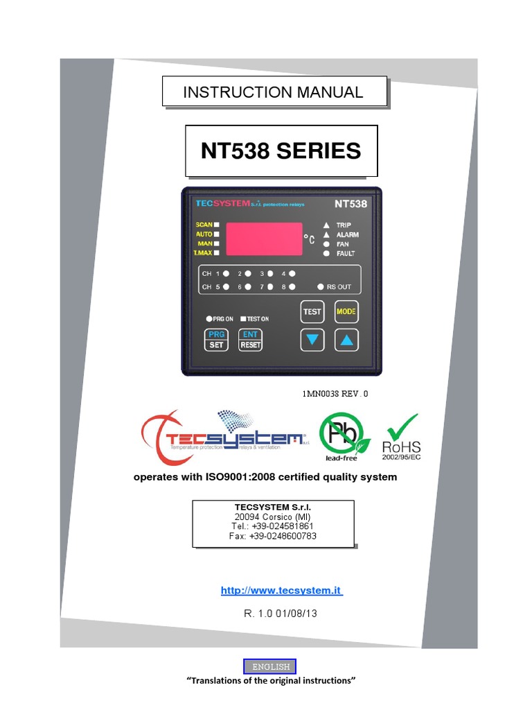 Serie NT538 Eng | PDF | Relay | Switch