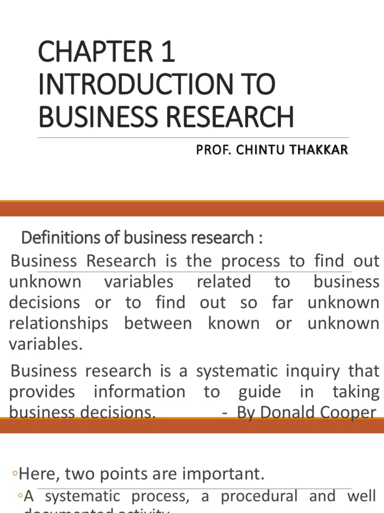 BR CHAPTER 1 Introduction To Business Research | PDF | Sampling ...