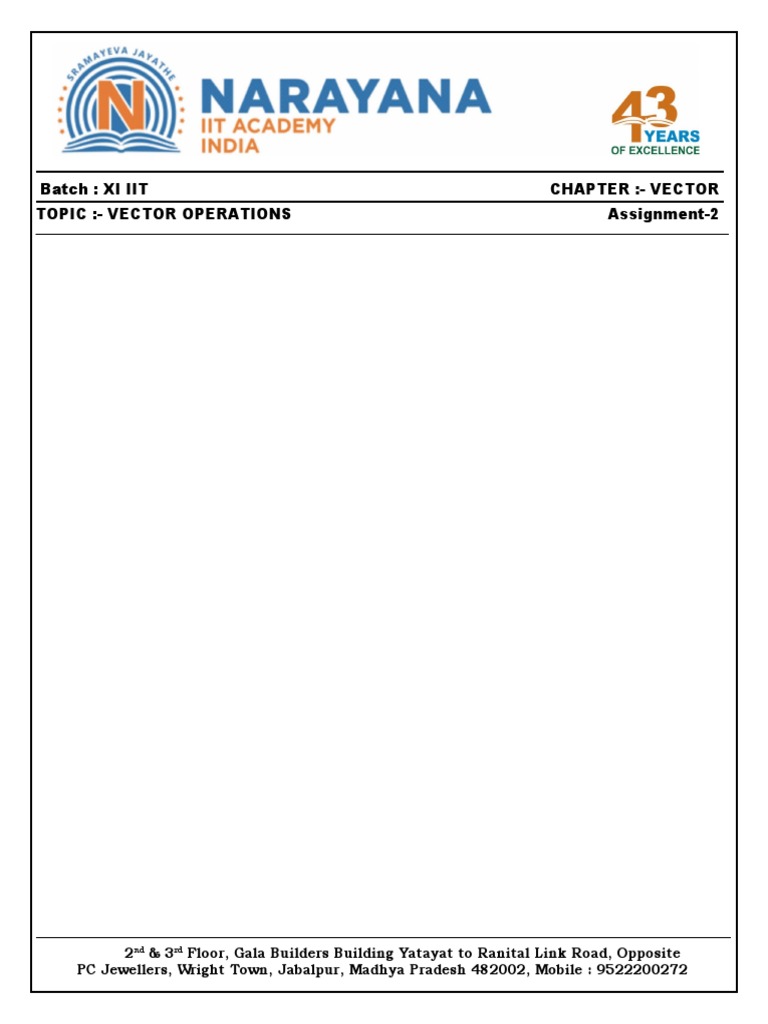 11th (Vector Assignment 2) | PDF