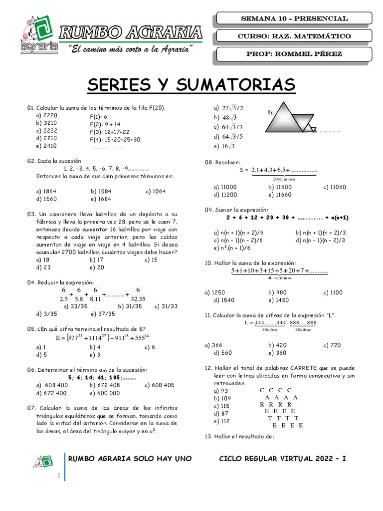 Series y Sumatorias Pres 16 06 | PDF