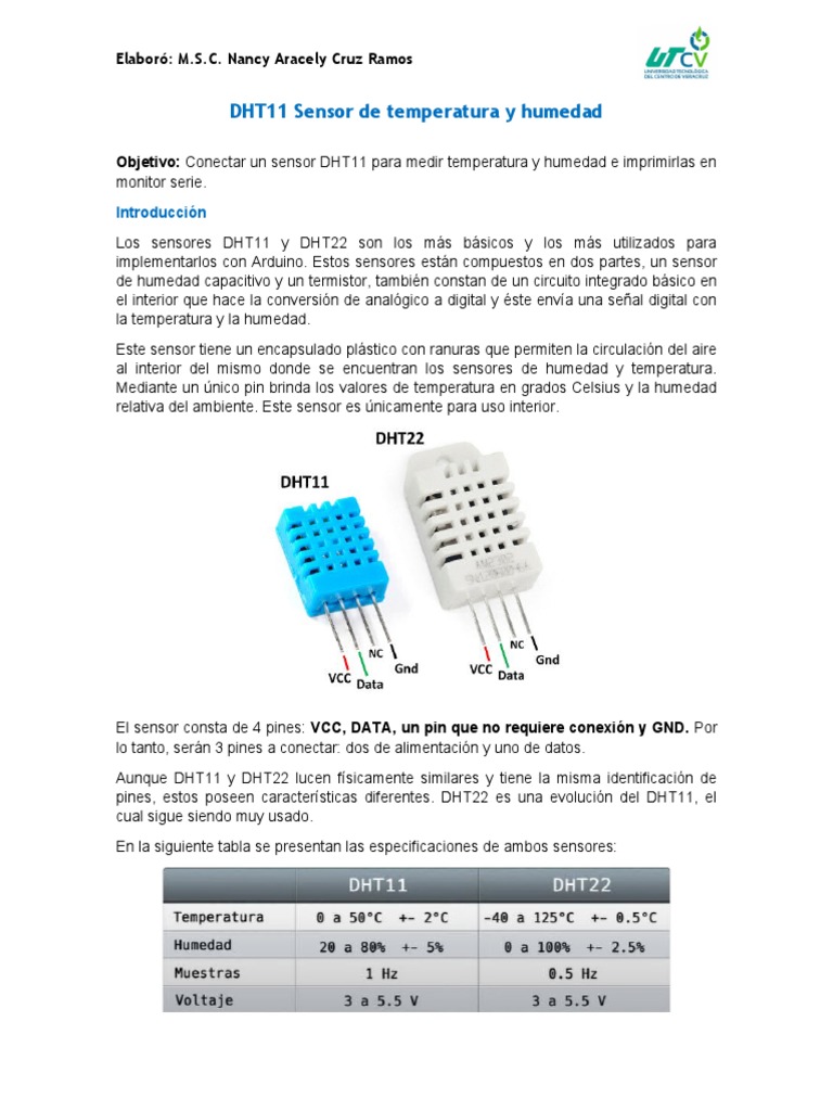 Práctica 2 Sensor de Temperatura y Humedad | PDF | Resistor | Sensor
