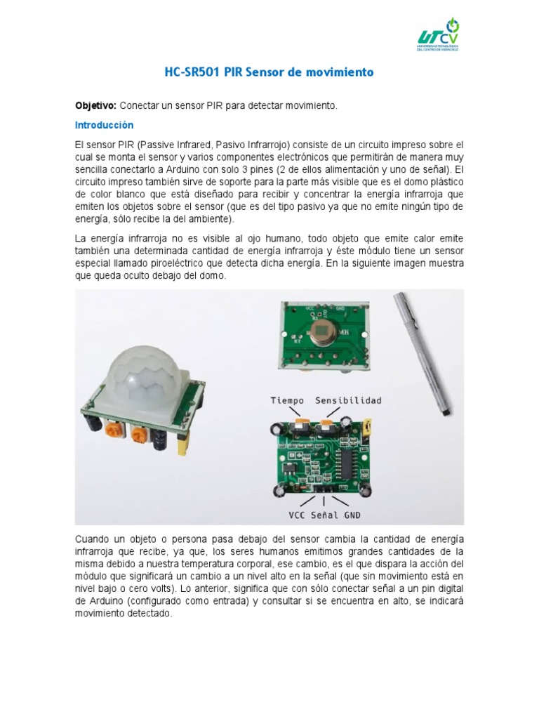 HC-SR501 PIR Sensor de movimiento para Arduino | PDF | Infrarrojo | Arduino