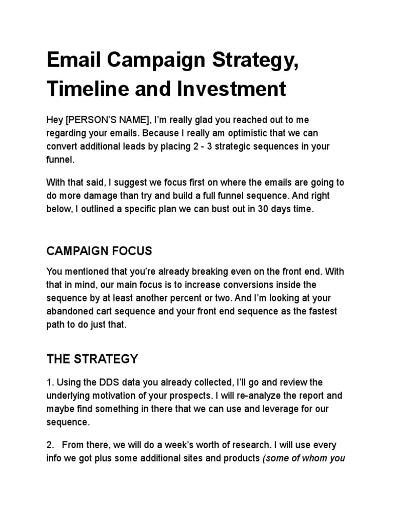 Email Campaign Strategy & Timeline | PDF | Economies | Business