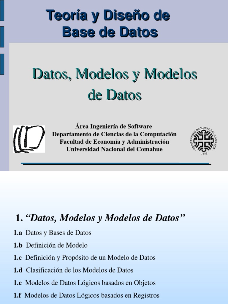2 - Datos Modelos Modelos de Datos | PDF | Base de datos relacional ...