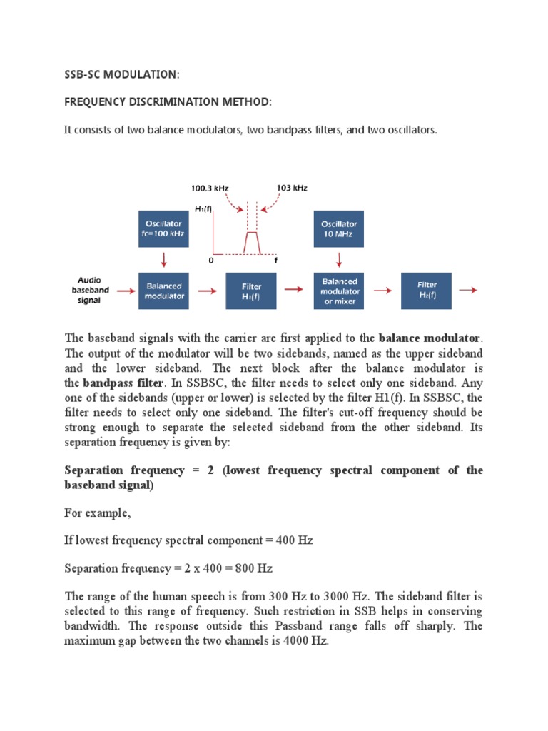 SSB-SC Notes | PDF | Bandwidth (Signal Processing) | Electricity
