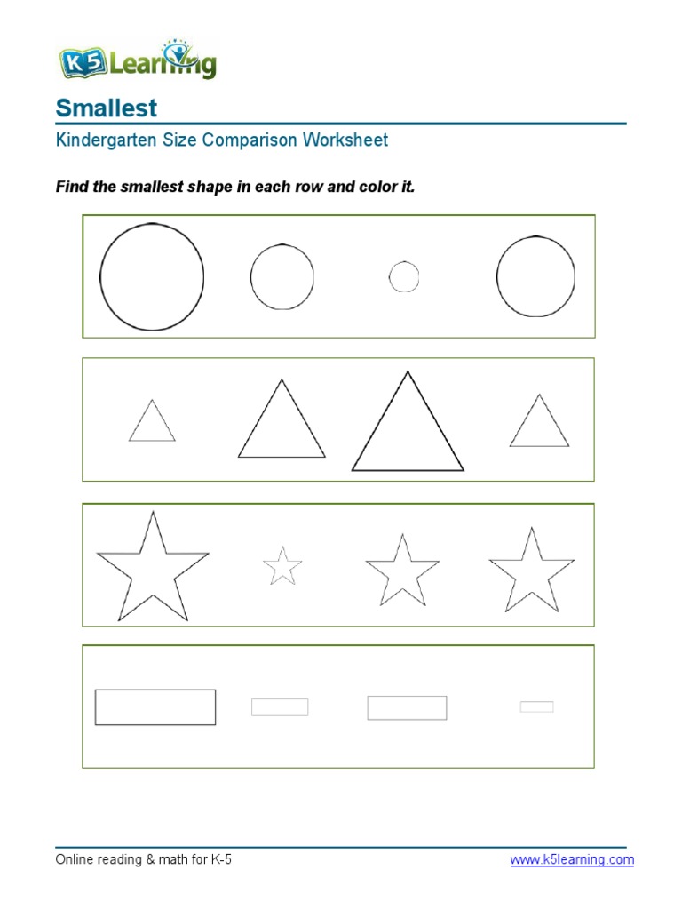 Kindergarten Smallest Shape 1 | PDF | Teaching Methods & Materials