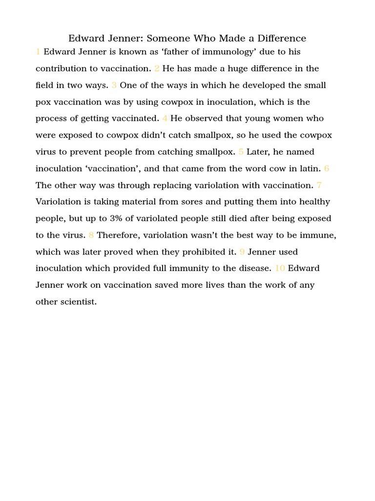 Edward Jenner | PDF | Science & Mathematics