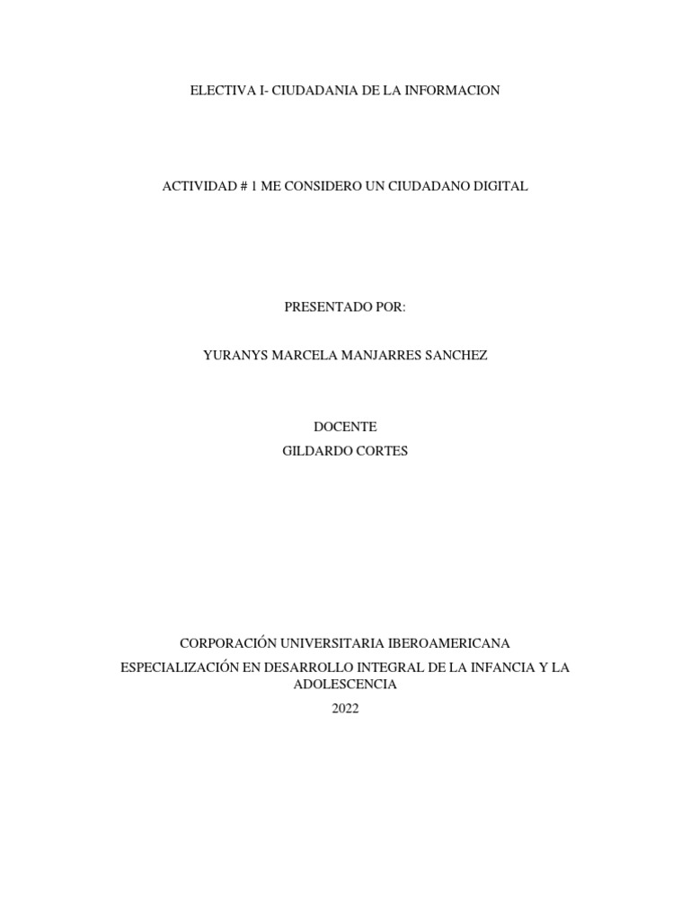 Actividad # 1 - Electiva I | PDF