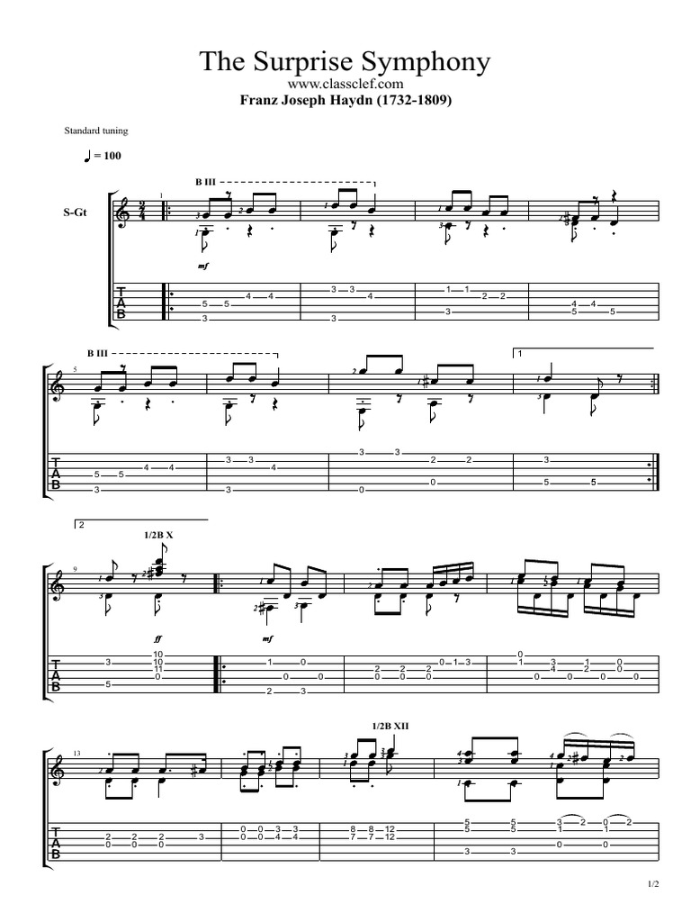 The Surprise Symphony by Franz Joseph Haydn | PDF | Music Theory ...