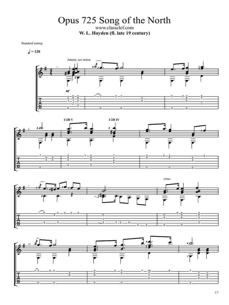 Opus 725 Song of The North by Hayden | PDF