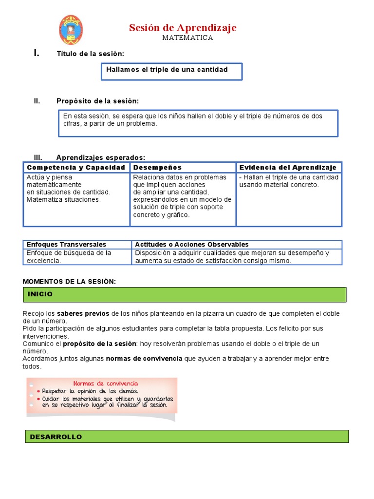 El Triple de Un Número. | PDF | Aprendizaje | Ciencia cognitiva