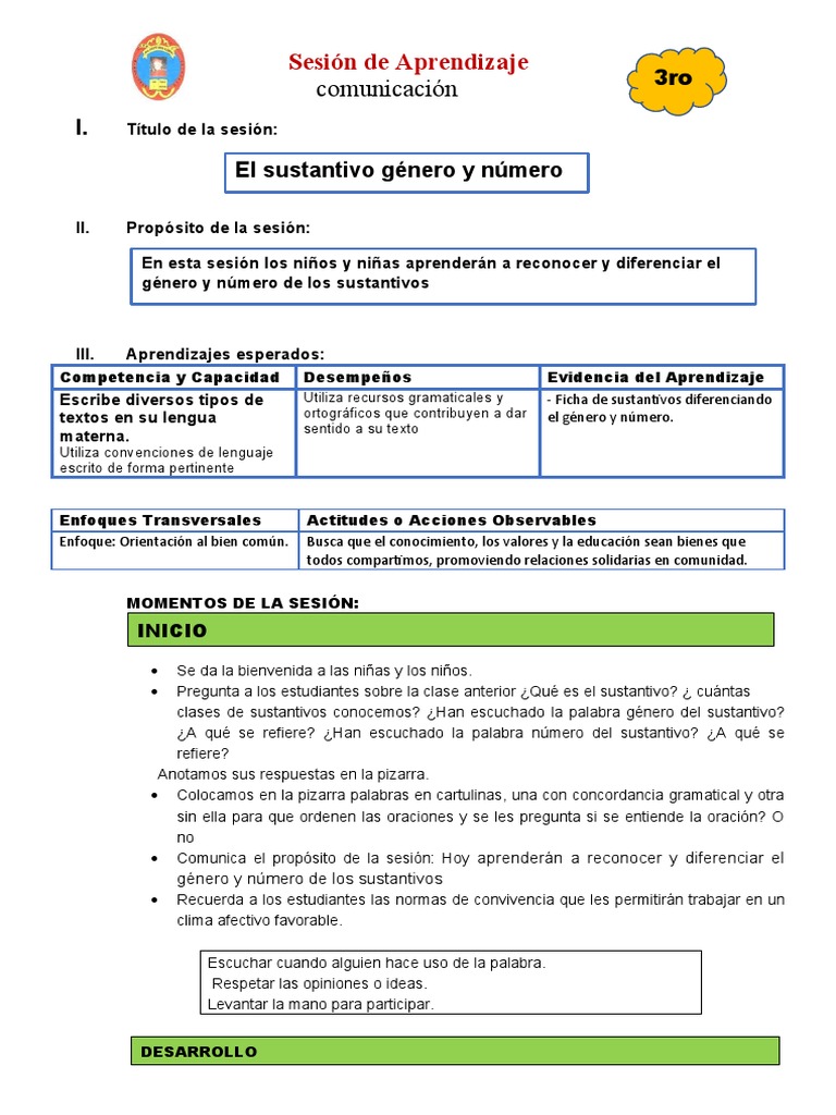 El Sustantivo Género y Número | PDF | Sustantivo | Palabra