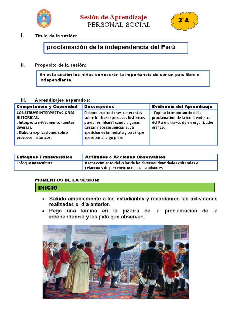 Proclamacion de La Independencia | PDF | Perú