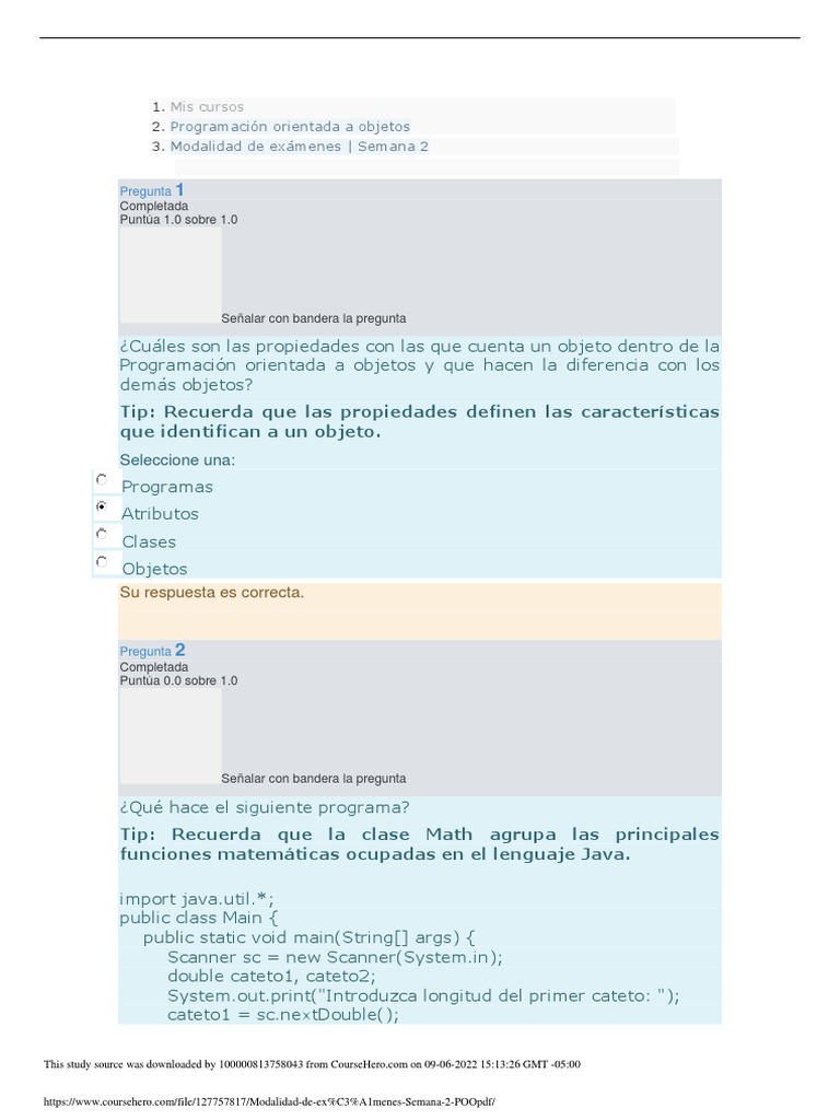 Modalidad de Ex Menes Semana 2 POO PDF | PDF | Java (lenguaje de programación) | Compilador