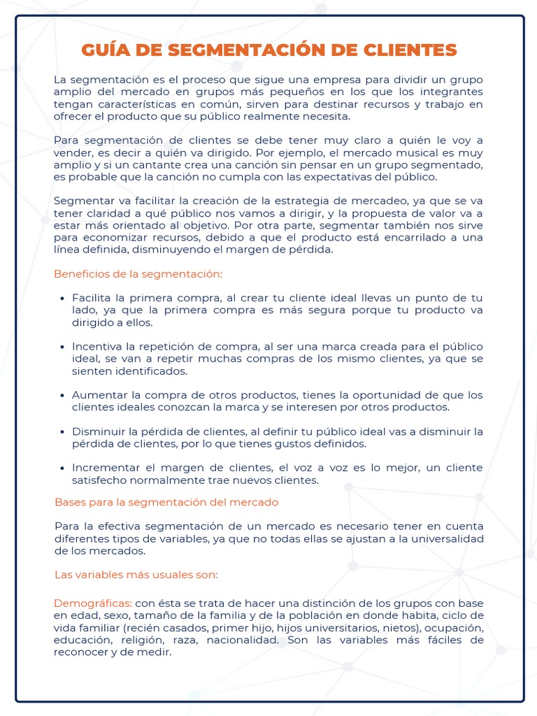 Guía de Segmentación de Clientes | PDF | Marketing | Cliente