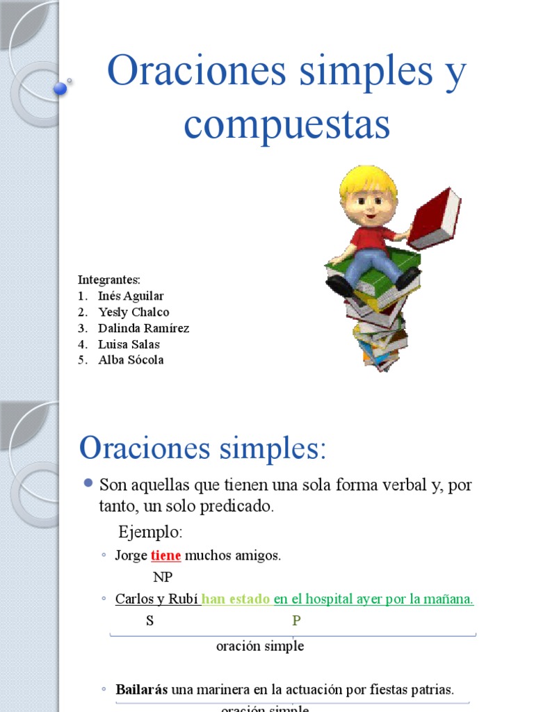 Tipos de oraciones: simples y compuestas | PDF | Oración (Lingüística ...