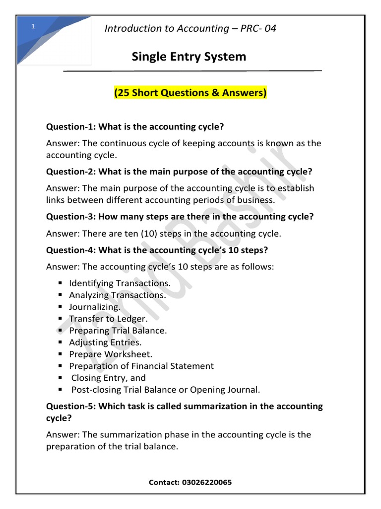 Single Entry System | PDF | Debits And Credits | Corporations