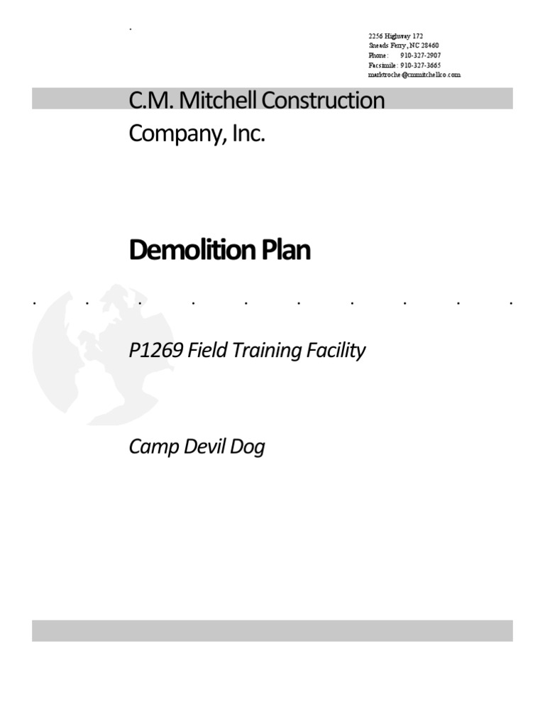 Demolition Plan: C.M. Mitchell Construction Company, Inc | Download ...