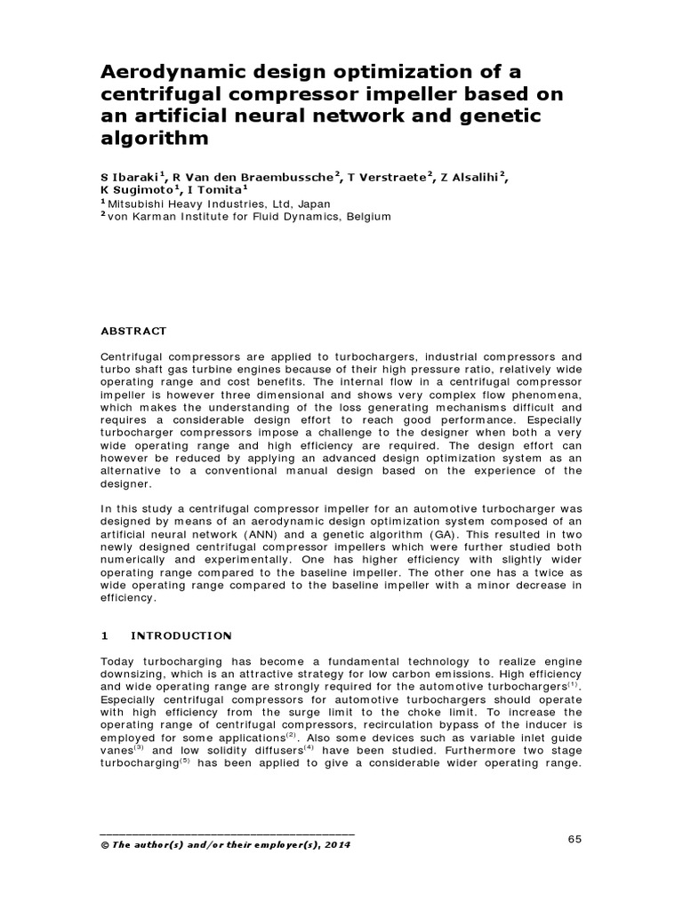 Aerodynamic Design Optimization of A Centrifugal Compressor Impeller Based On An Artificial ...