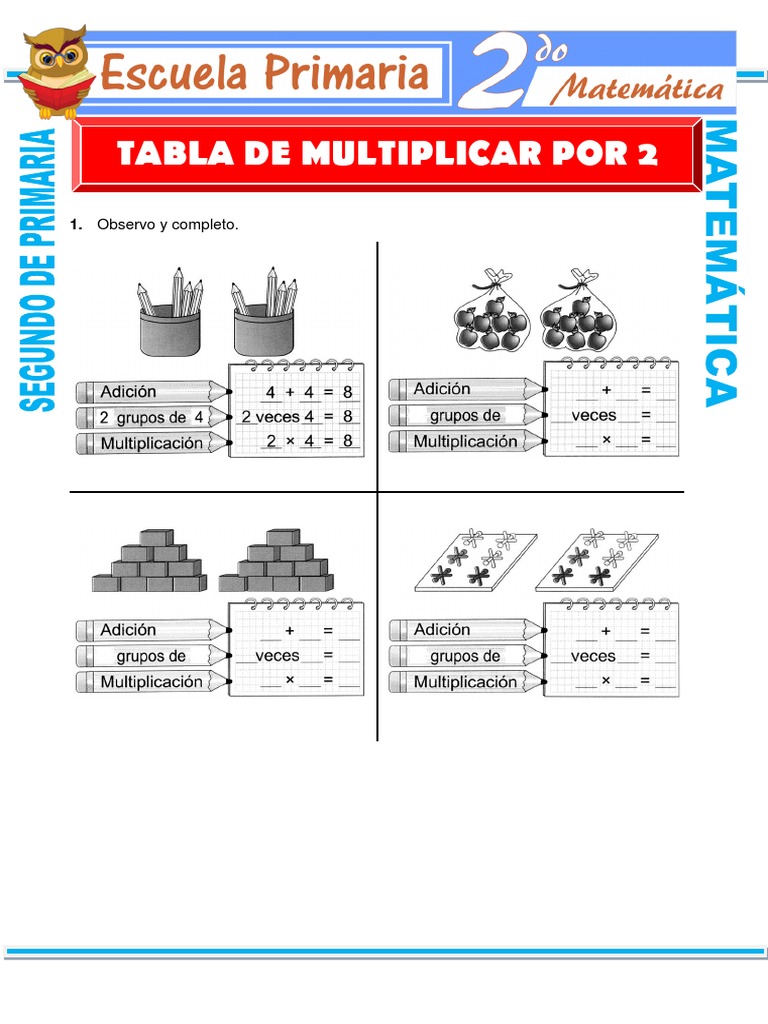 Tabla de Multiplicar Del 2 para Segundo de Primaria | PDF