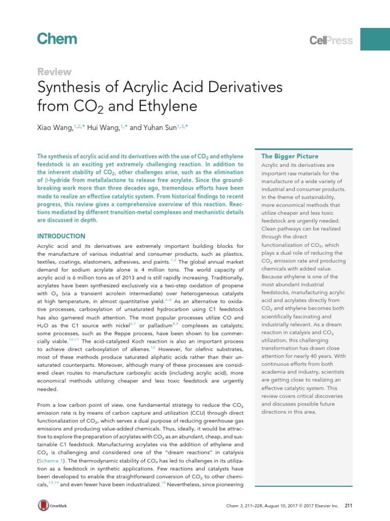 Acrylic Acid Paper-1 | PDF | Chemical Reactions | Catalysis