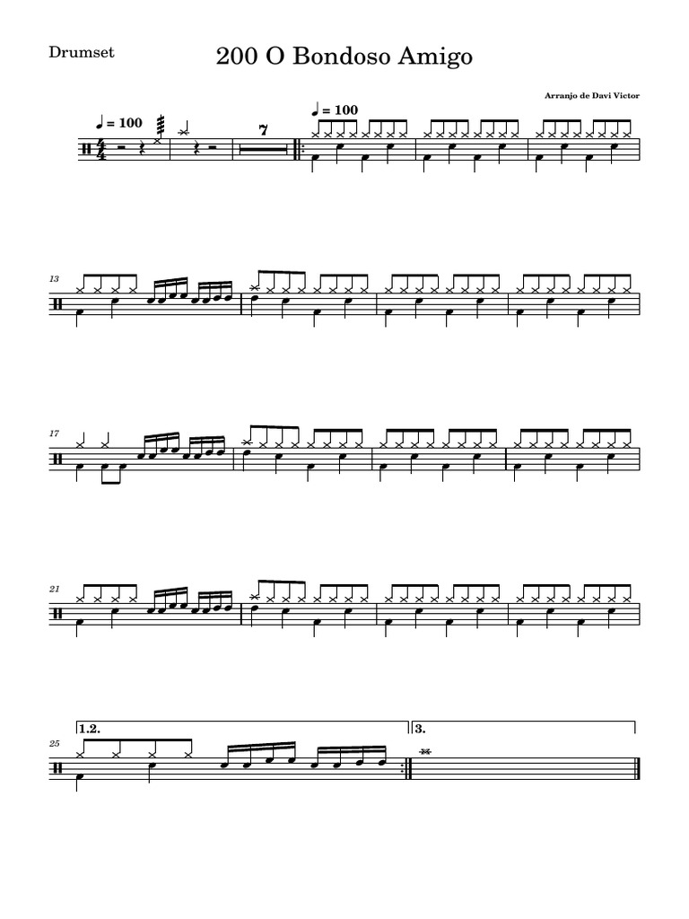 200 O Bondoso Amigo Orquestra 3-Drumset | PDF