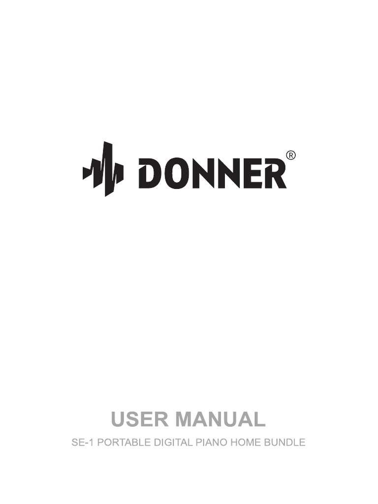 Donner SE-1 Keyboard Piano Instructions | PDF