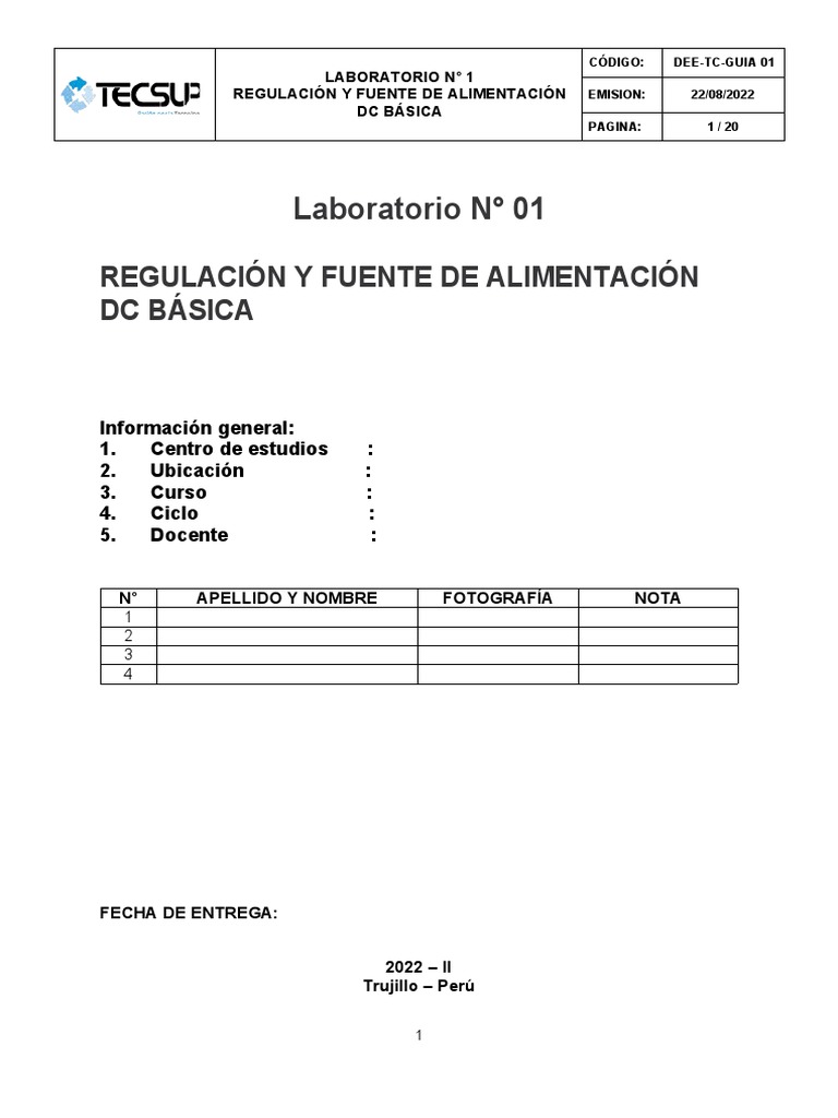 Lab 01 | PDF | Rectificador | Corriente eléctrica
