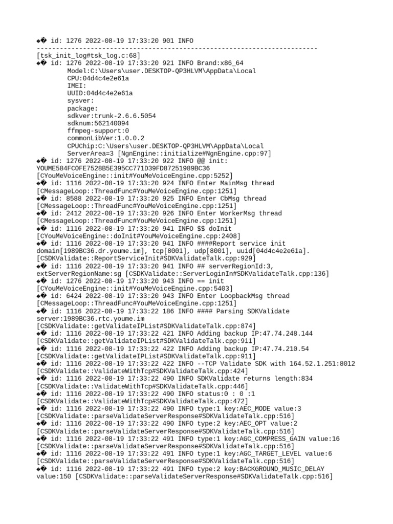 SDK LOG PARSE | PDF | Data Transmission | Computer Networking