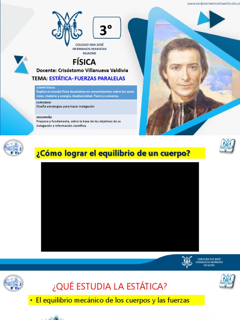 ESTÁTICA Fuerzas Paralelas PPT 3RO | PDF | Fuerza | Física Aplicada e Interdisciplinaria