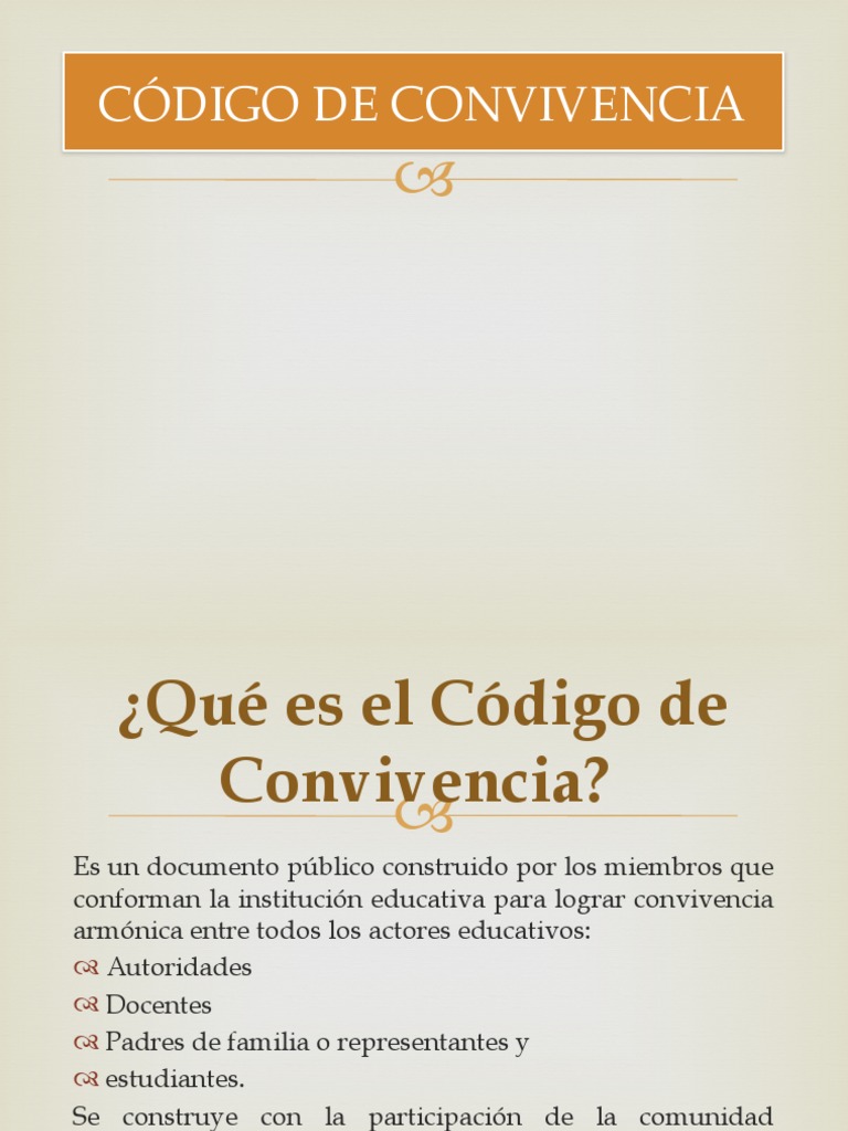 Exposición Código De Convivencia Pdf