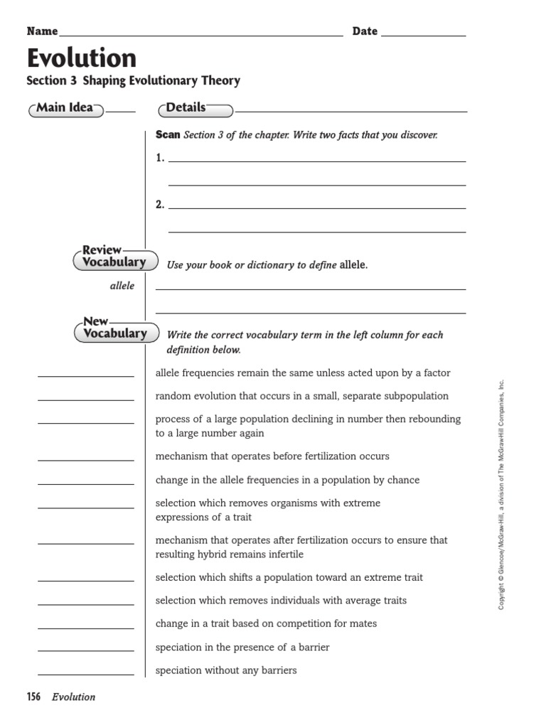Evolution: Main Idea Details | PDF | Evolution | Natural Selection