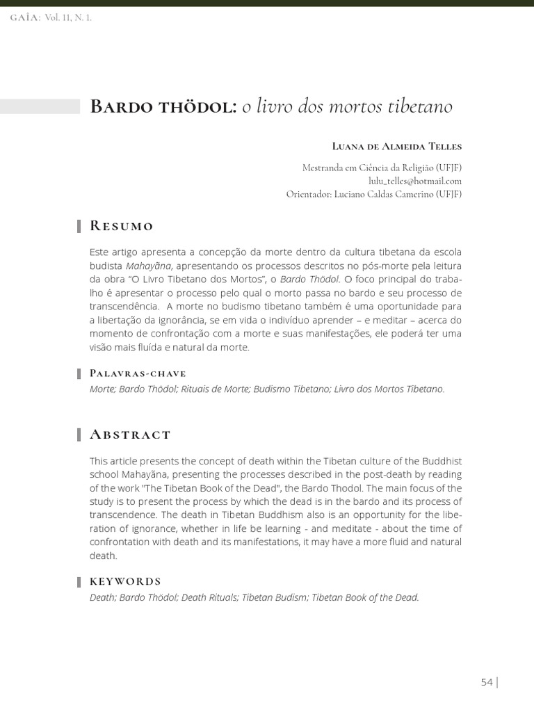 Bardo Thodol o Livro Dos Mortos Tibetano | PDF | Morte | Mente