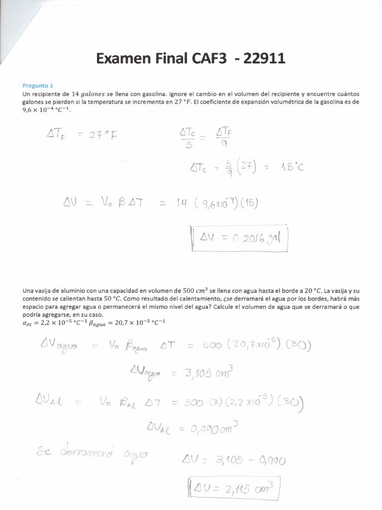 Solución Examen Final - CAF3 - 22911 | PDF
