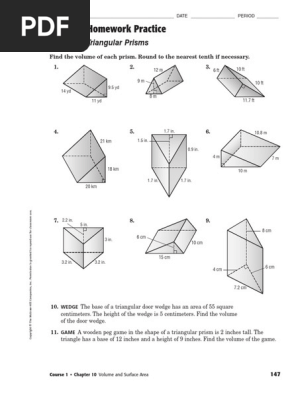 Triangular Prism Volume Worksheet
