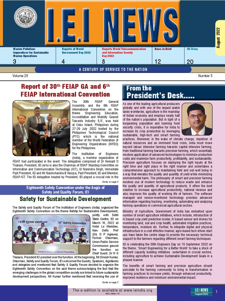 IEI News August 2022 | PDF | Agriculture | Climate Change