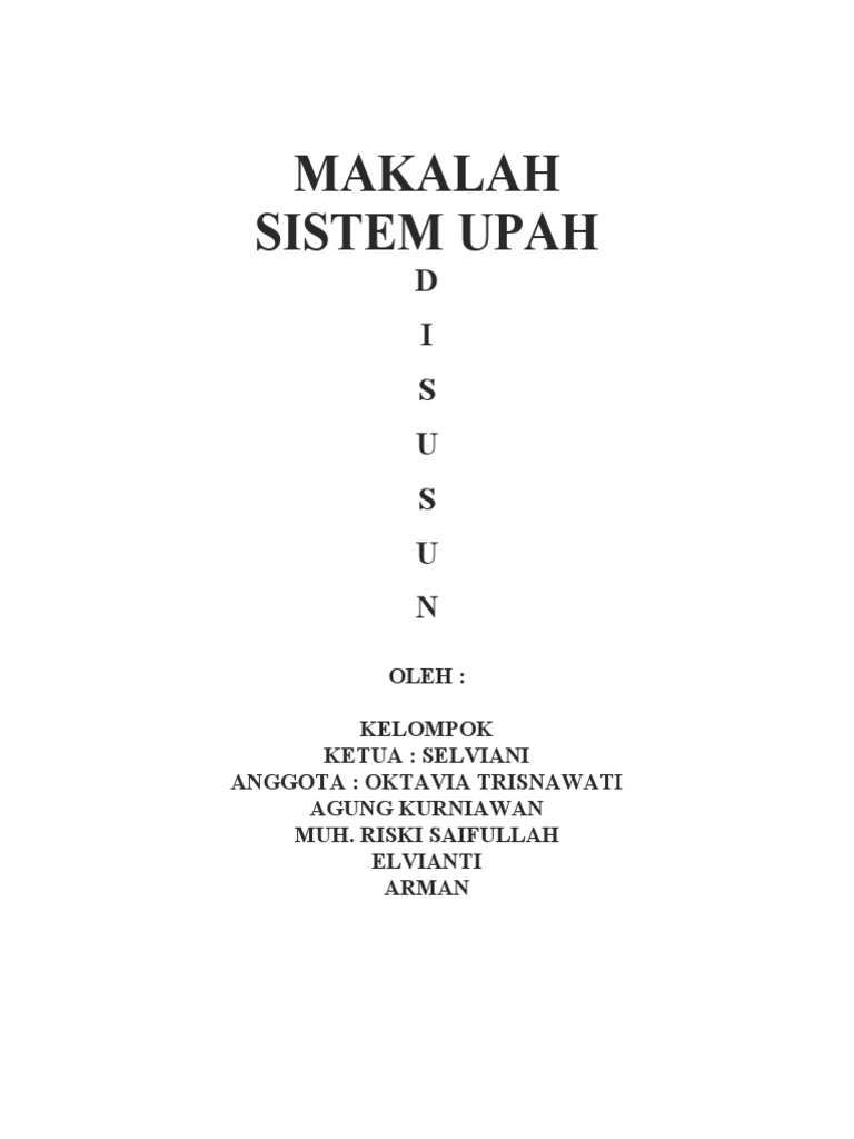 Makalah Upah | PDF