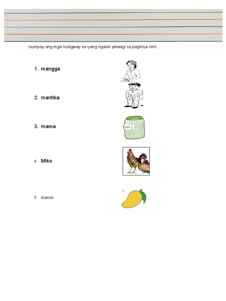 Mangga: Isumpay Ang Mga Hulagway Sa Iyang Ngalan Pinaagi Sa Paglinya ...
