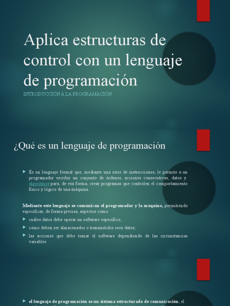 Aplica Estructuras de Control-Intro | PDF | Lenguaje de programación ...