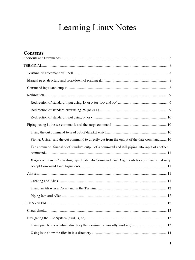 Linux Notes | PDF | Computer File | Directory (Computing)