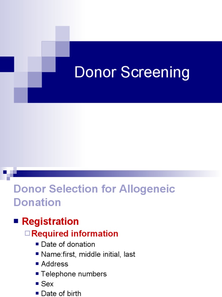 Donor Screening | PDF | Blood Donation | Hepatitis