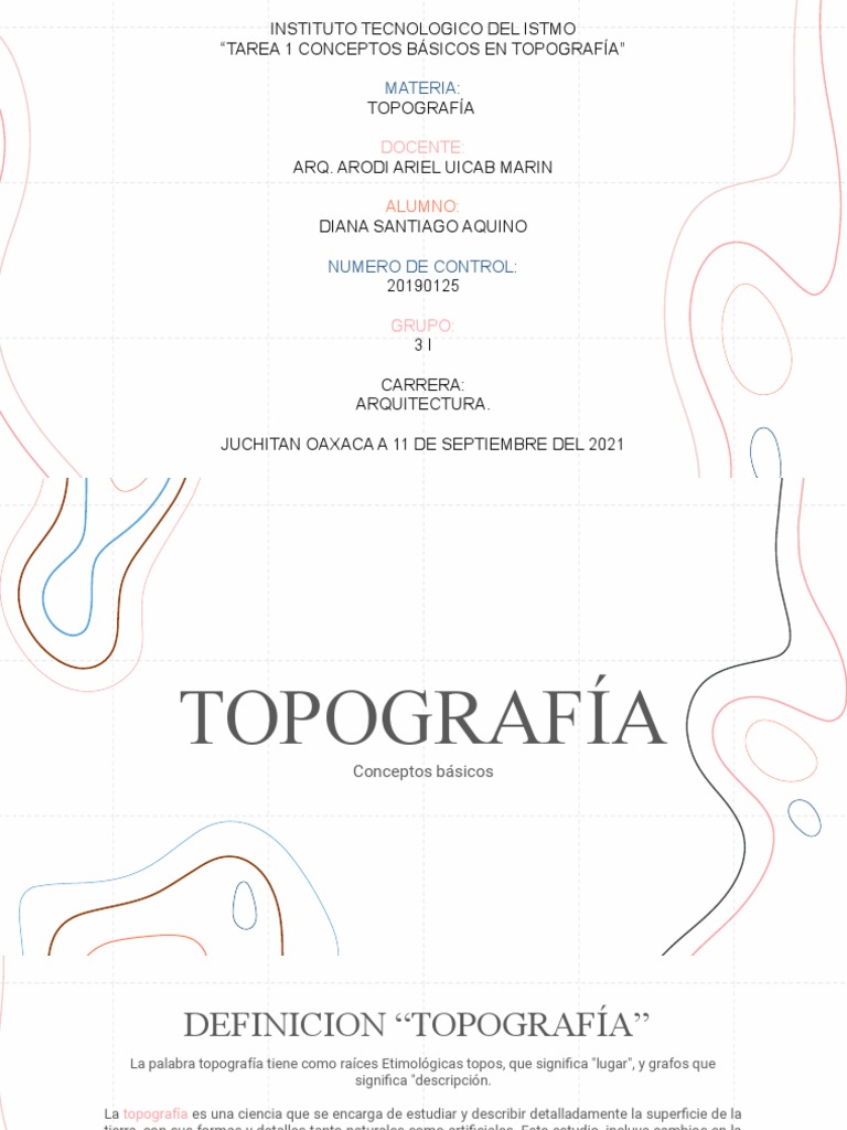 Conceptos Basicos Topografia - Diana Santiago Aquino - 3I | PDF | Topografía | Geodesia