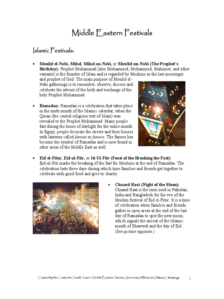 Middle Eastern Festivals Guide | PDF | Jewish Holidays | Sukkot