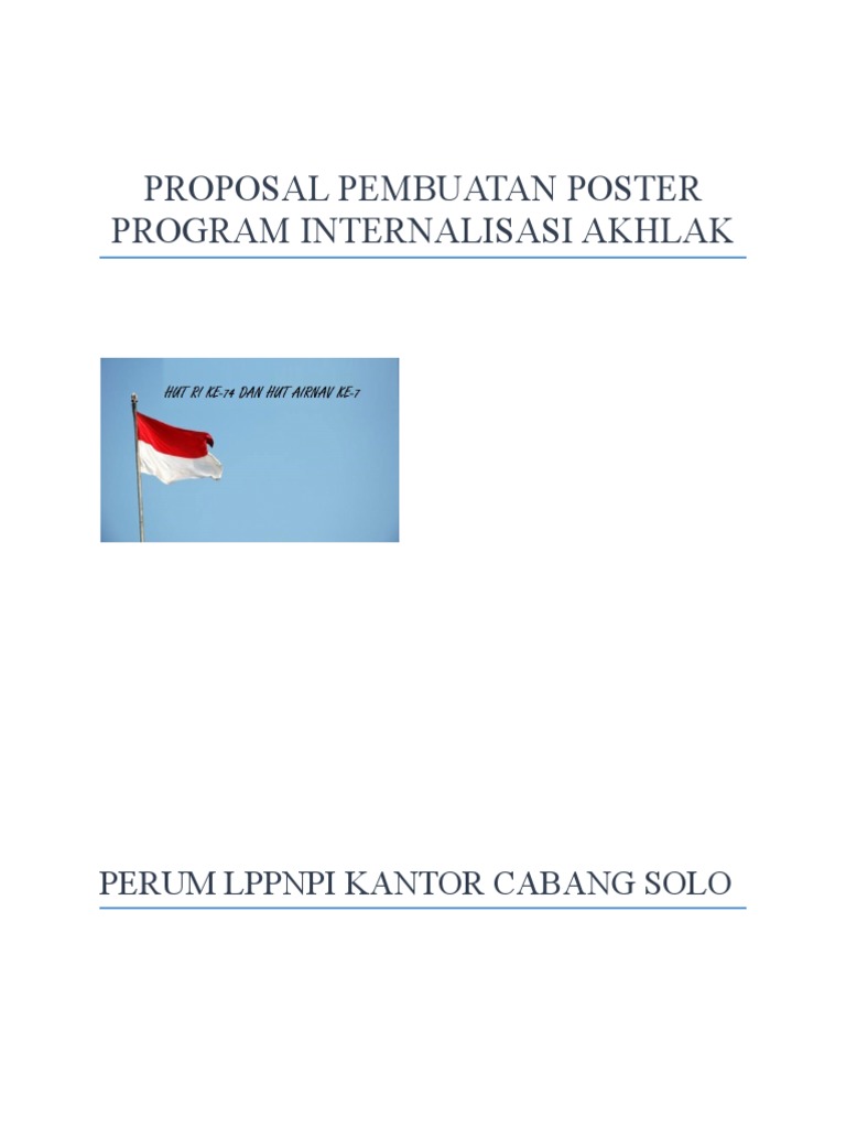 Proposal Pembuatan Poster Akhlak | PDF