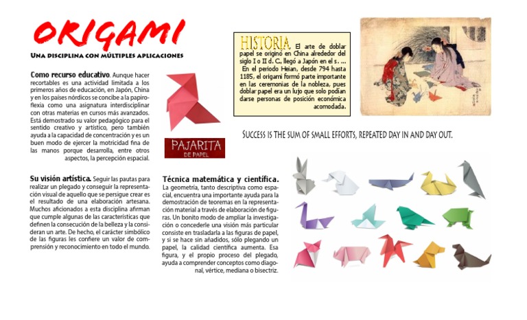 Historia del Origami y su Valor Educativo | PDF | Origami
